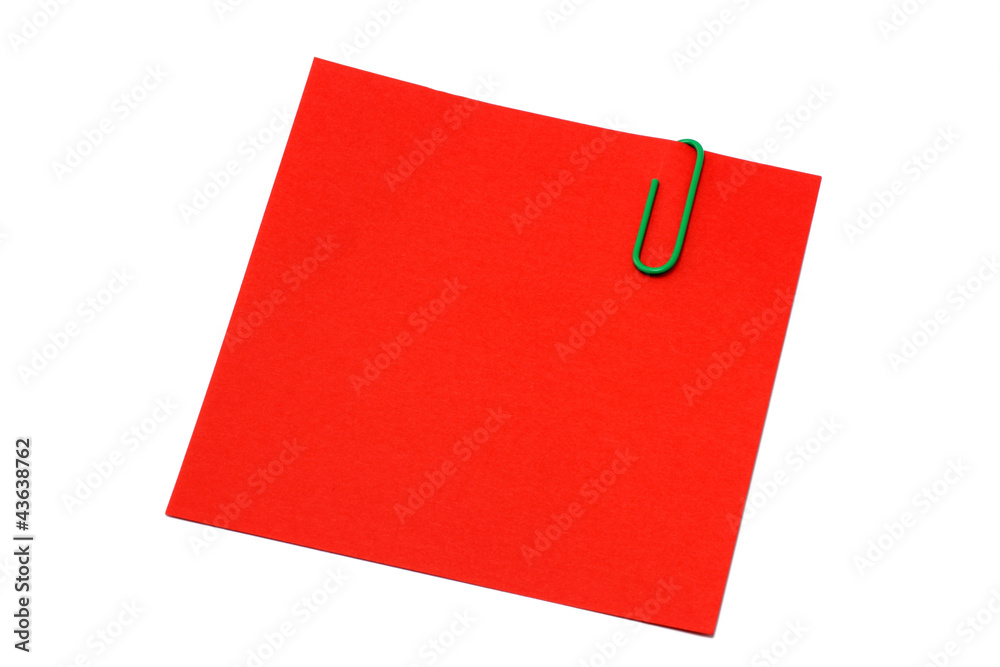 zettel mit büroklammer Stock-Foto | Adobe Stock