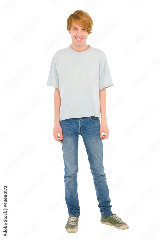 full teenage boy standing Stock Photo | Adobe Stock