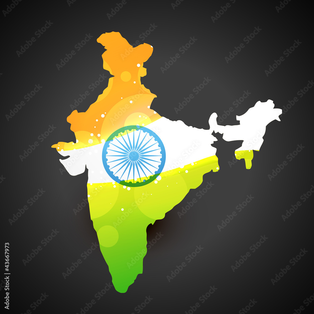 indian flag map Stock Vector | Adobe Stock