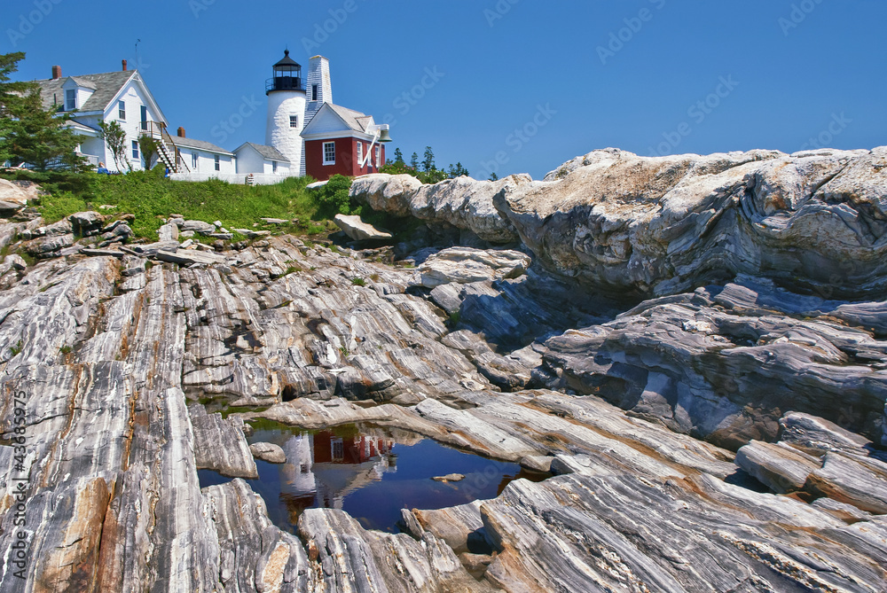 Pemaquid Point Lighthouse in coastal Maine Stock Photo | Adobe Stock