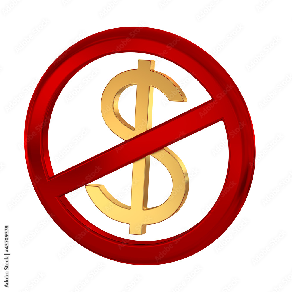 No cash sign dollar symbol Stock Illustration | Adobe Stock