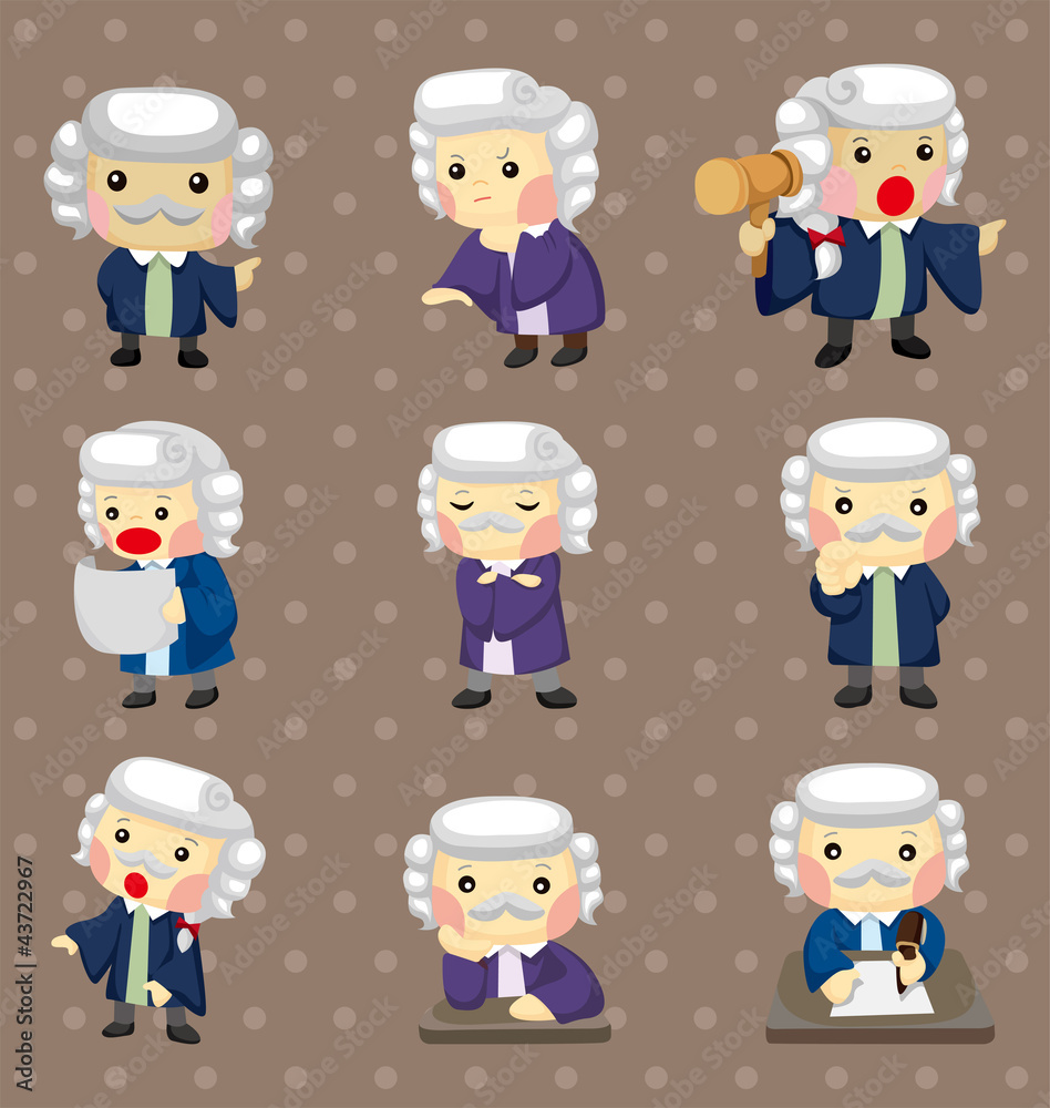 cartoon Judge stickers Stock Vector | Adobe Stock
