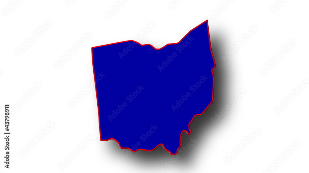 State of Ohio map reveals from the USA map silhouette animation Stock ...