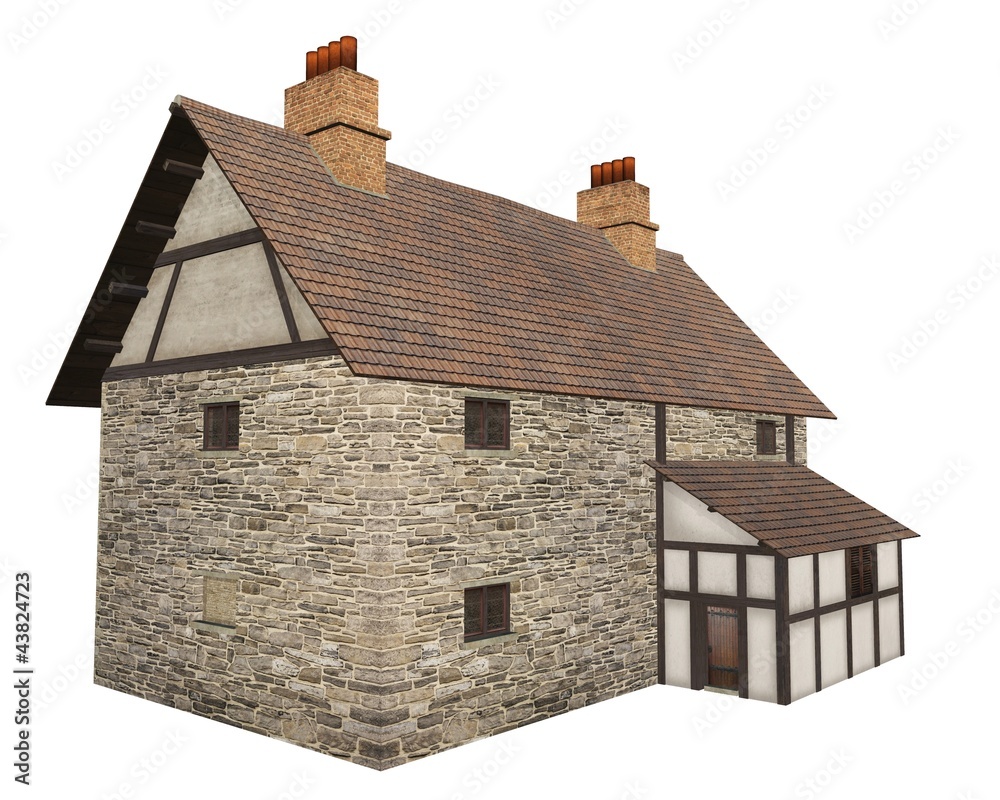 Medieval Country Farm House Stock Illustration | Adobe Stock