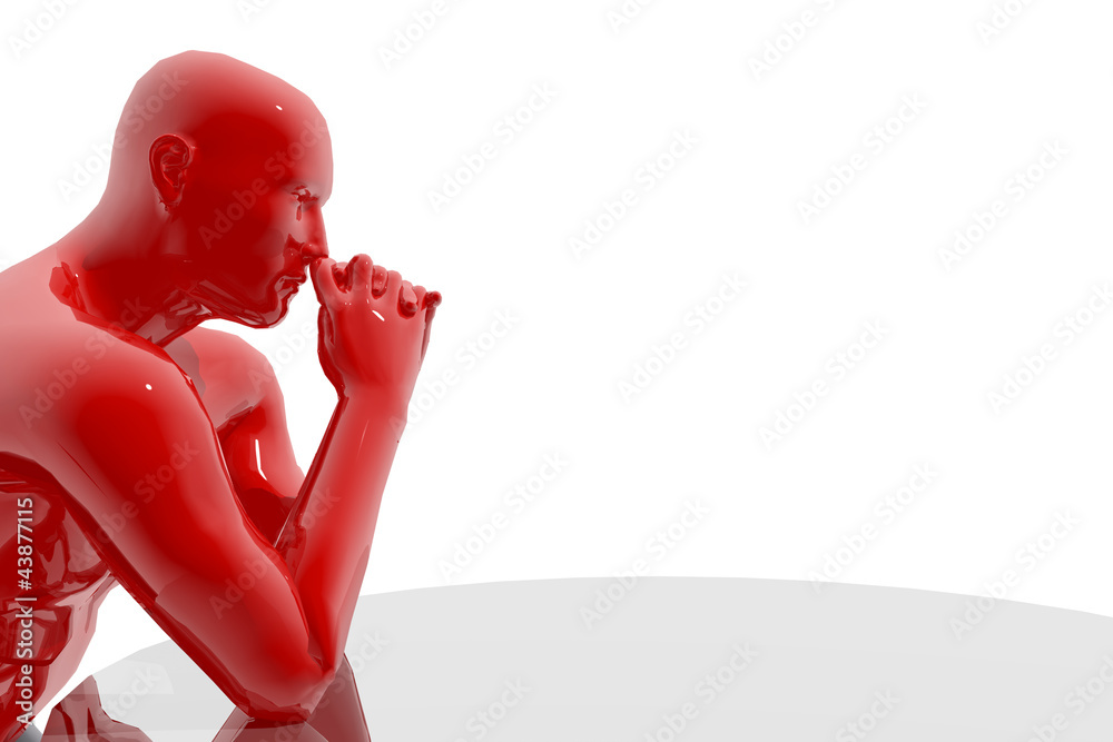 Persona pensando ilustración de Stock | Adobe Stock