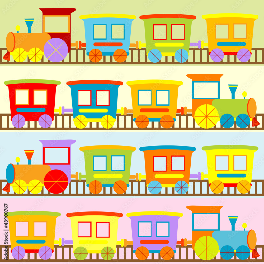 Cartoon trains backgrounds for kids Stock Illustration | Adobe Stock