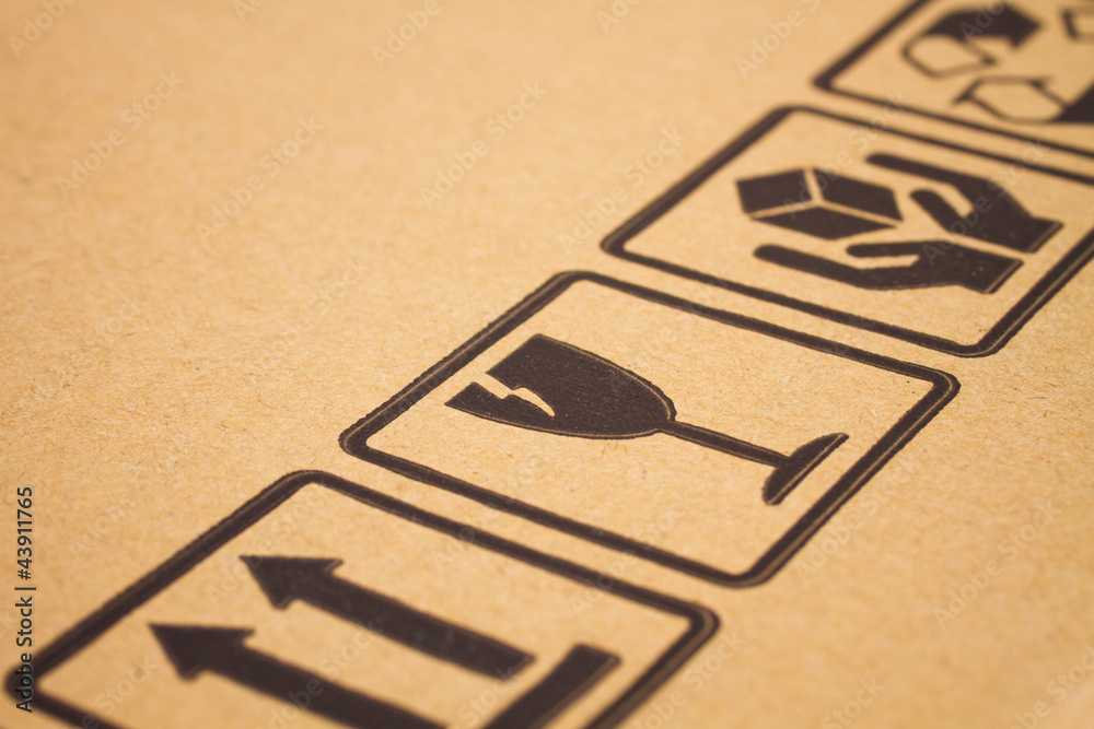 black symbols on cardboard Stock Photo | Adobe Stock