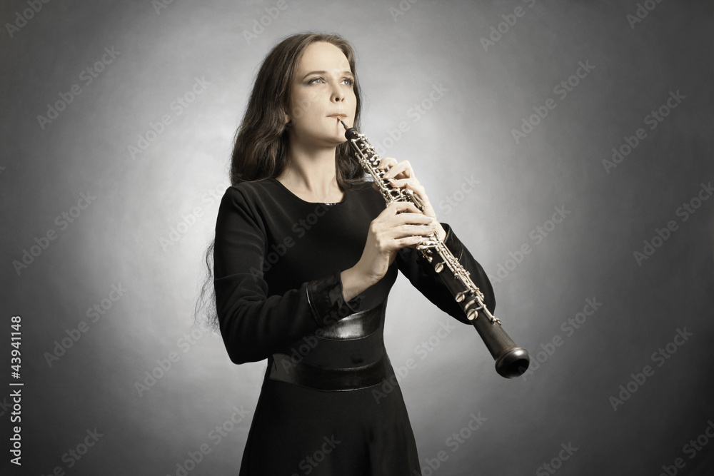 Classical musician oboe playing Stock-Foto | Adobe Stock