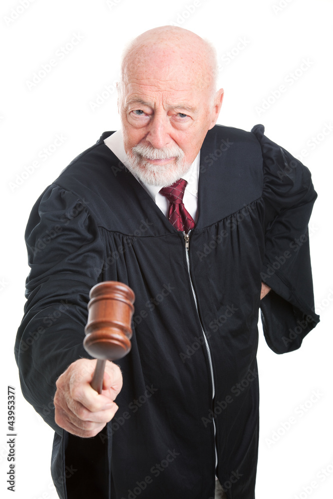 Angry Judge Bangs Gavel Stock Photo | Adobe Stock