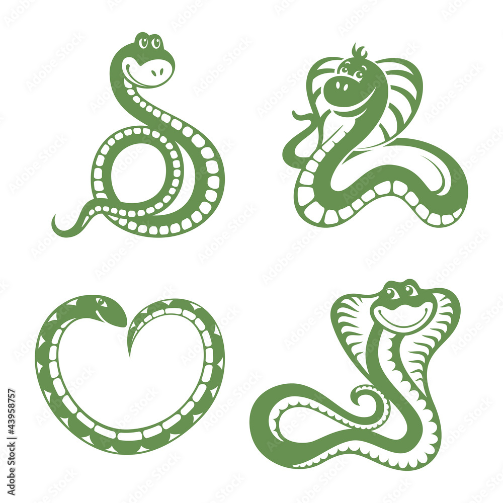 set of funny snakes Stock Vector | Adobe Stock