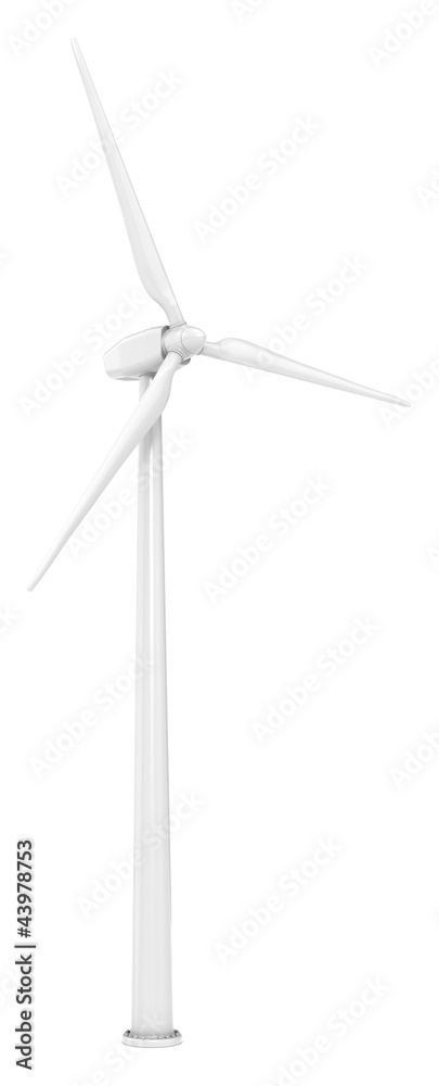 Windmill. A Single Wind Turbine. White Background. Stock Illustration ...