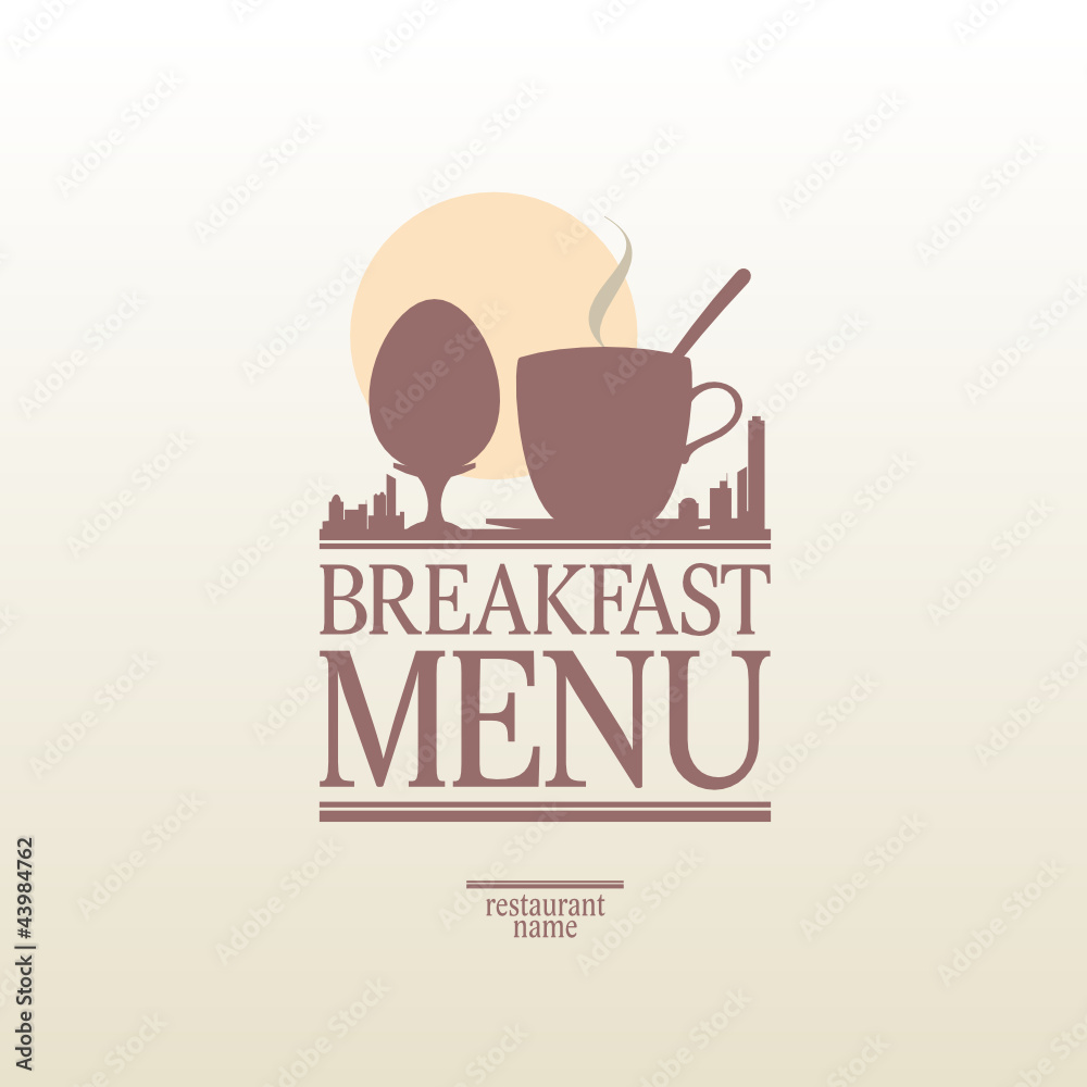 Breakfast Menu Card Design template. Stock Vector | Adobe Stock