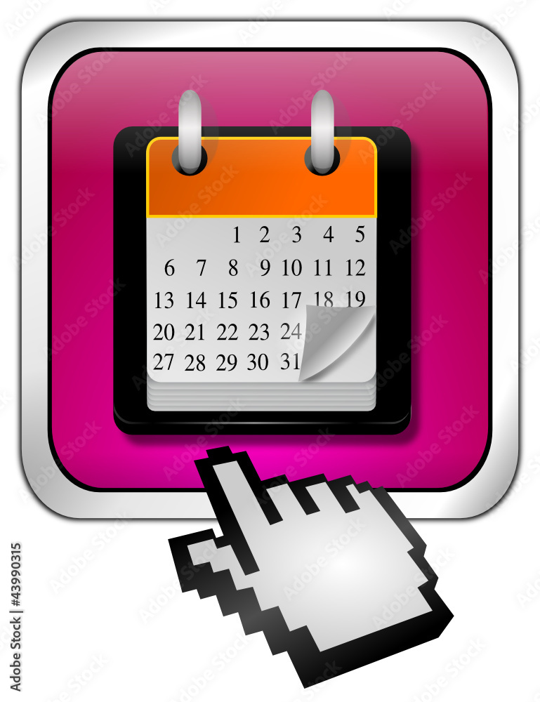 Kalender Button mit Cursor Stock Vector | Adobe Stock