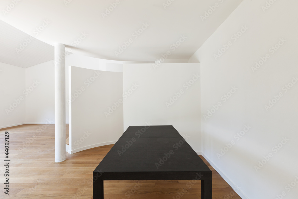 interior modern house, empty room with black table Stock Photo | Adobe ...