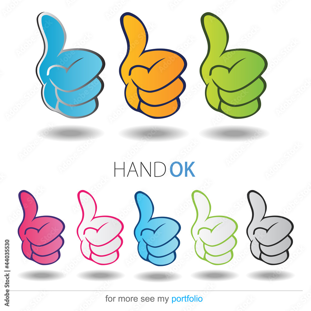 OK Hand - All Right, Vector, Sign, Symbol, Icon vector de Stock | Adobe ...