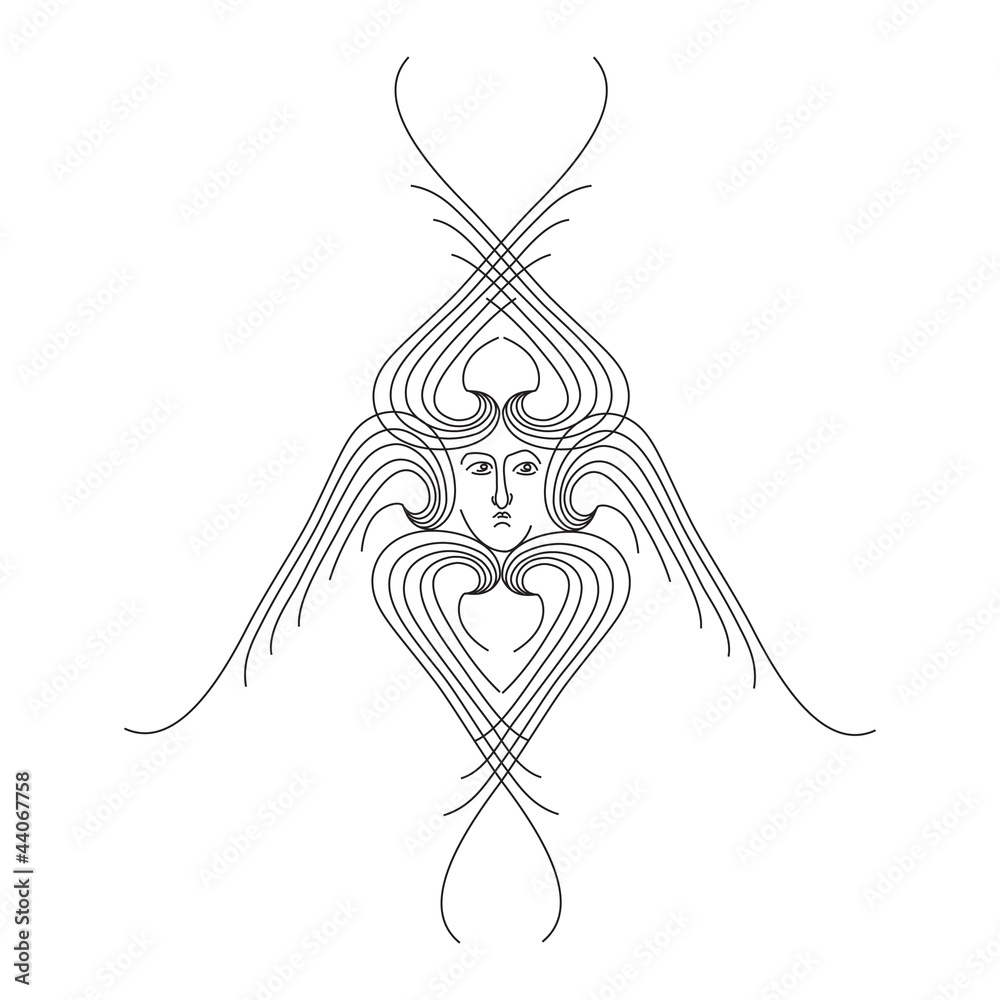 seraphim outline vector illustration Stock Illustration | Adobe Stock