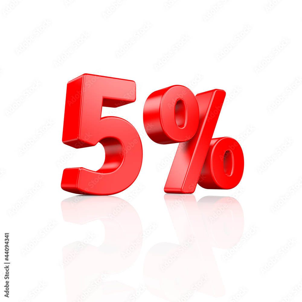 5% Rabatt - 3D Schrift Stock Illustration | Adobe Stock