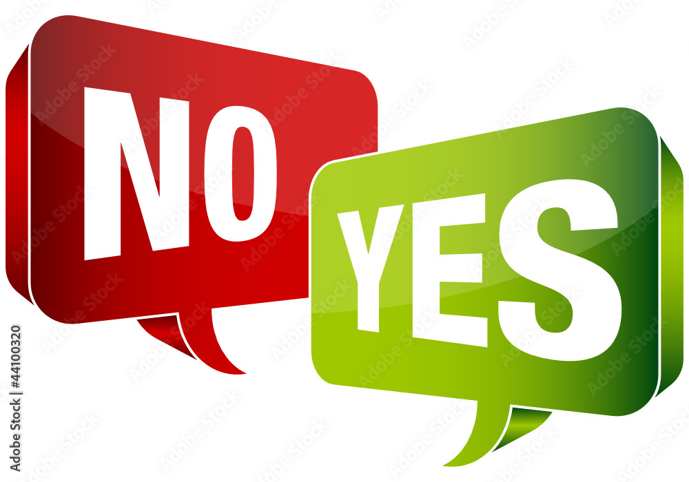 Speech Bubbles Yes & No Stock Vector | Adobe Stock