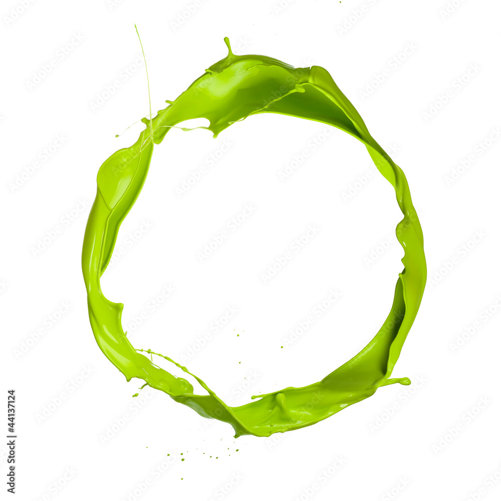 Isolated shot of green paint splash on white background Stock Photo ...