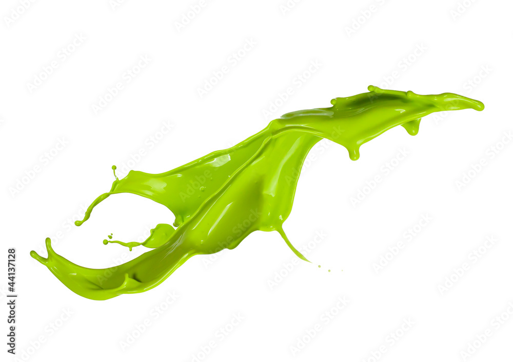 Isolated shot of green paint splash on white background Stock Photo ...