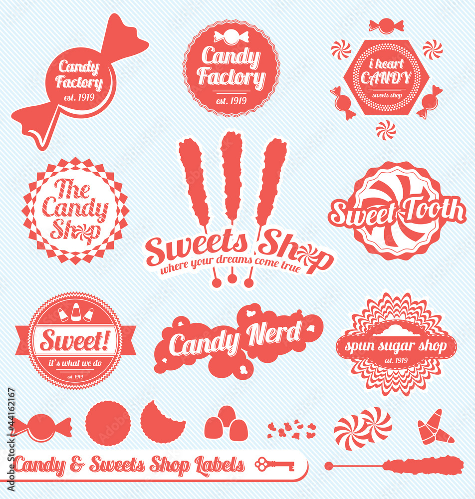 Vector Set: Candy Factory Labels and Badges Stock Vector | Adobe Stock