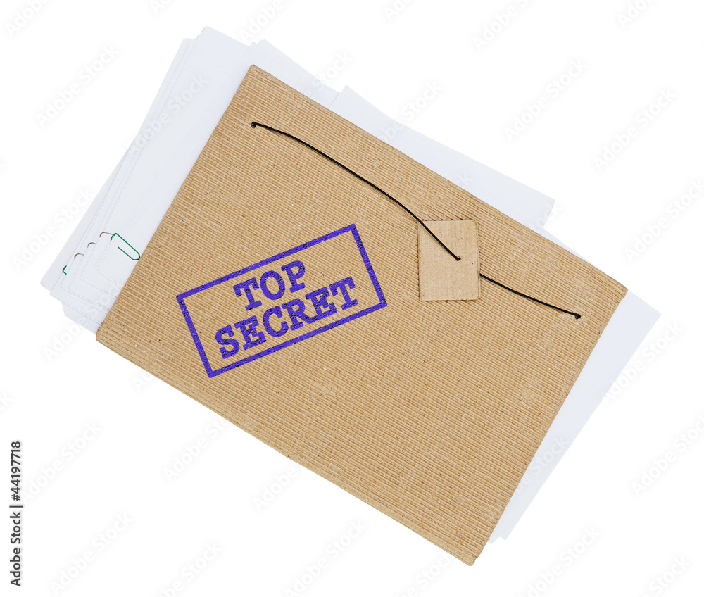 Top Secret file isolated on white background Stock Photo | Adobe Stock