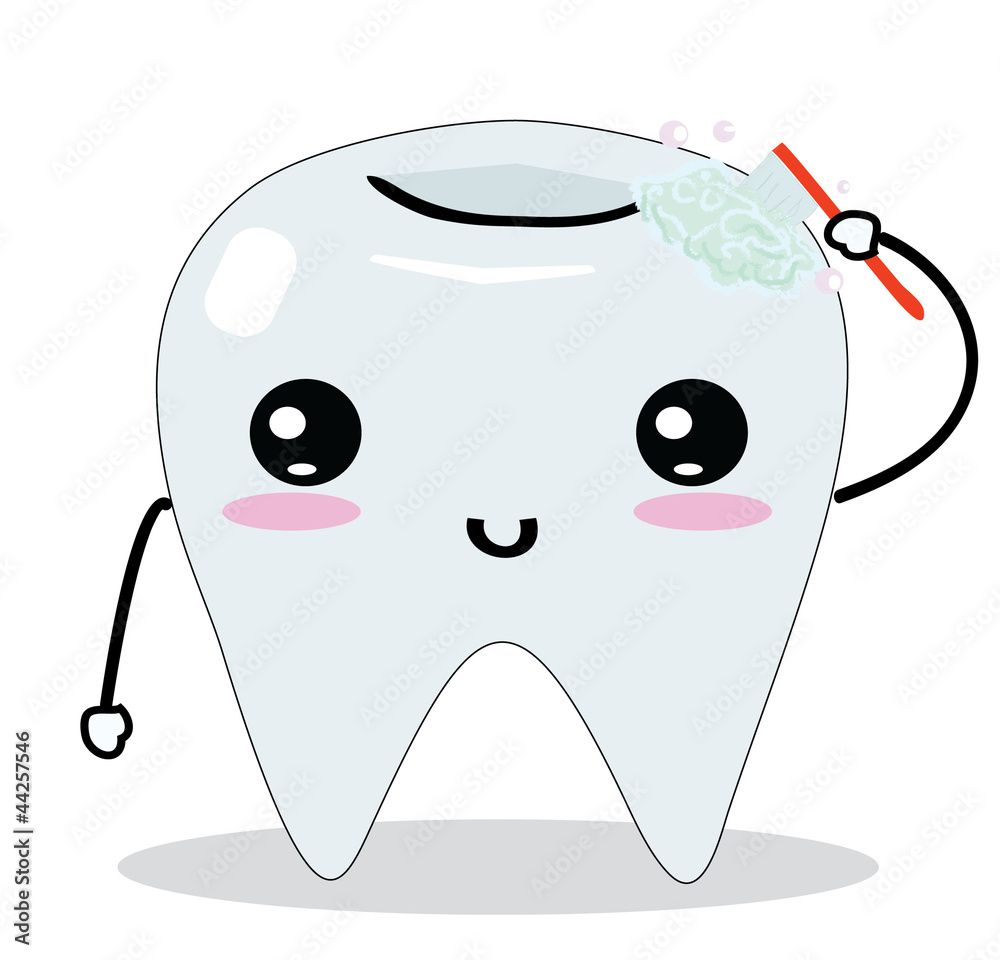 Cute tooth vector de Stock | Adobe Stock