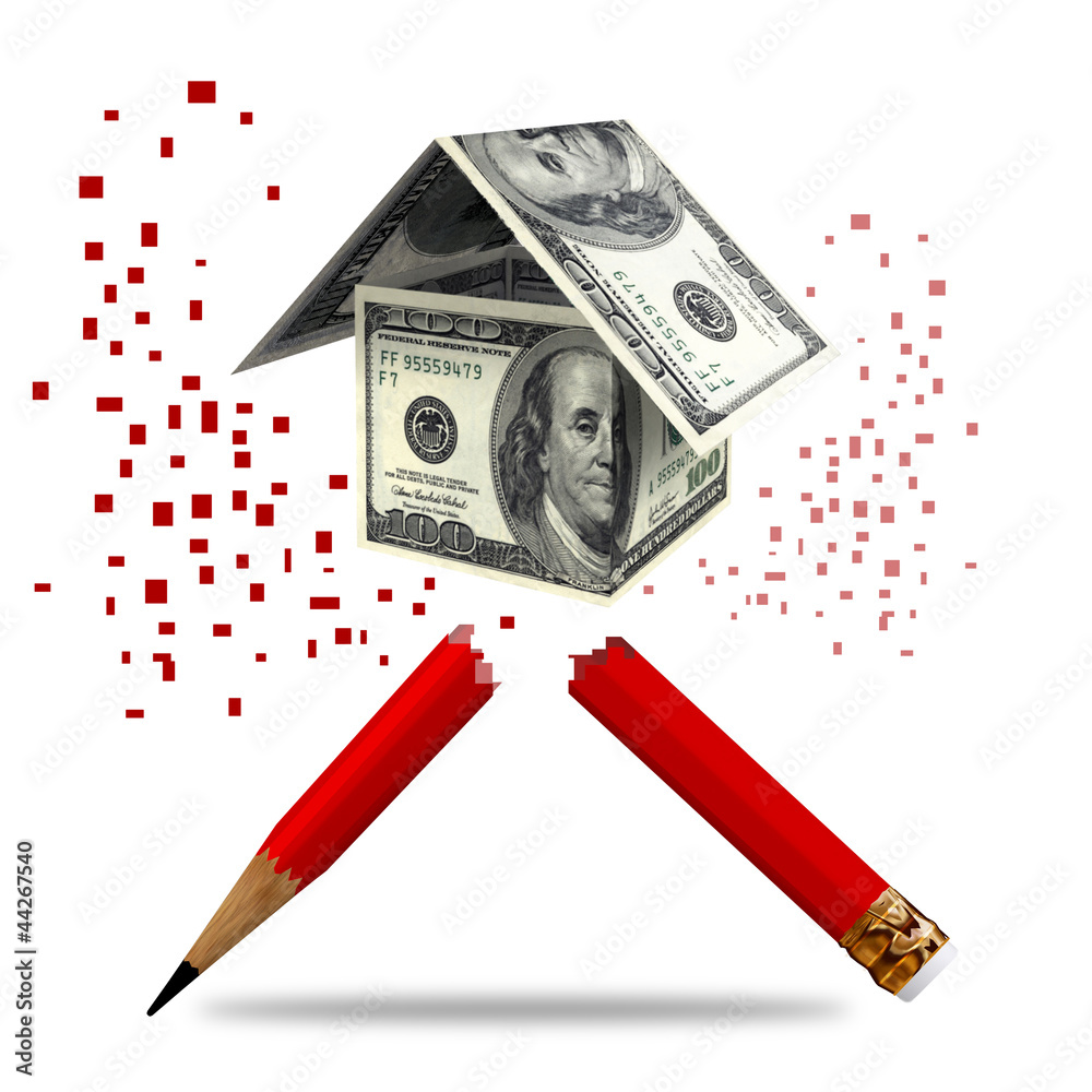 a wooden pencil drawing a dollar money Stock Photo | Adobe Stock