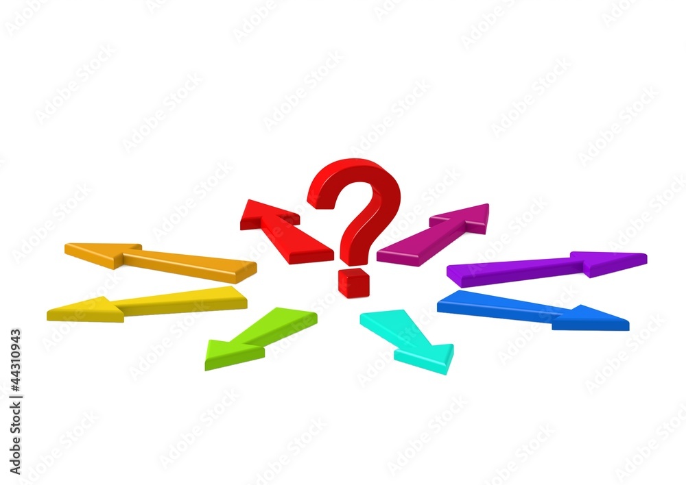 Question Mark and Many Arrows Stock Illustration | Adobe Stock