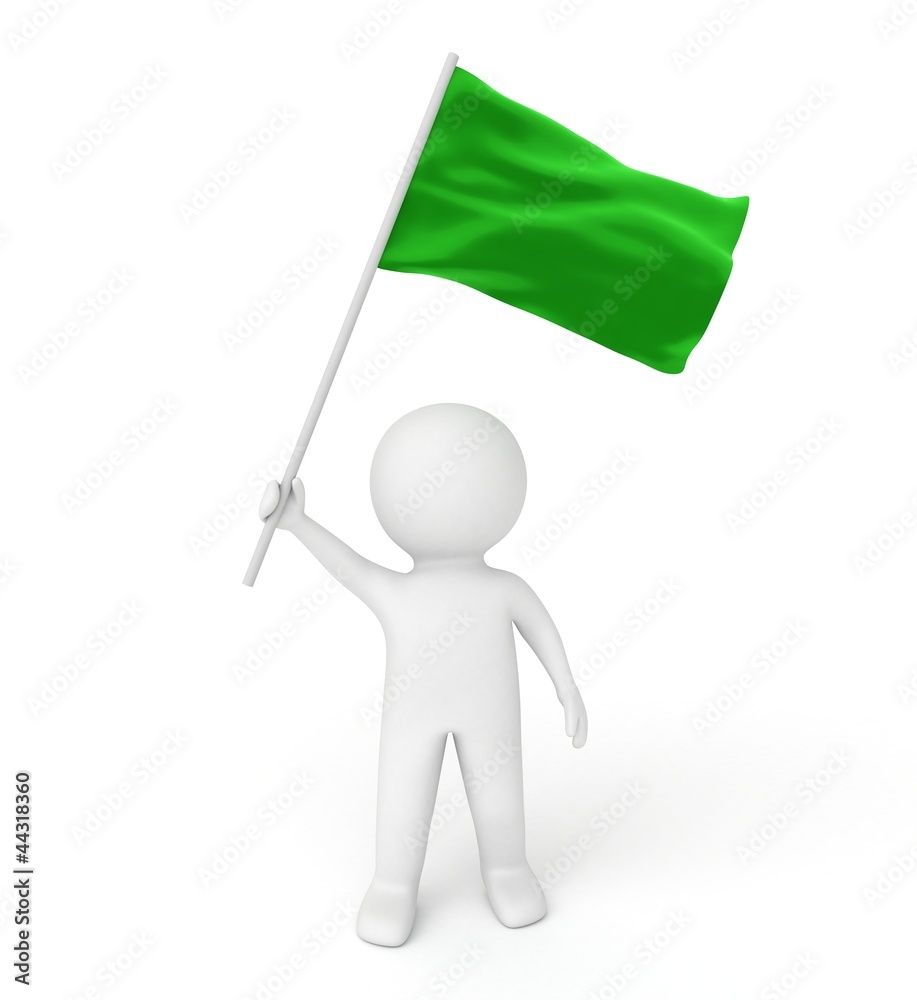 3d human with green flag of Libya Stock Illustration | Adobe Stock