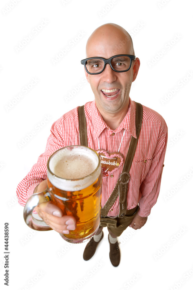 Nerd in bayrischer Tracht Stock Photo | Adobe Stock