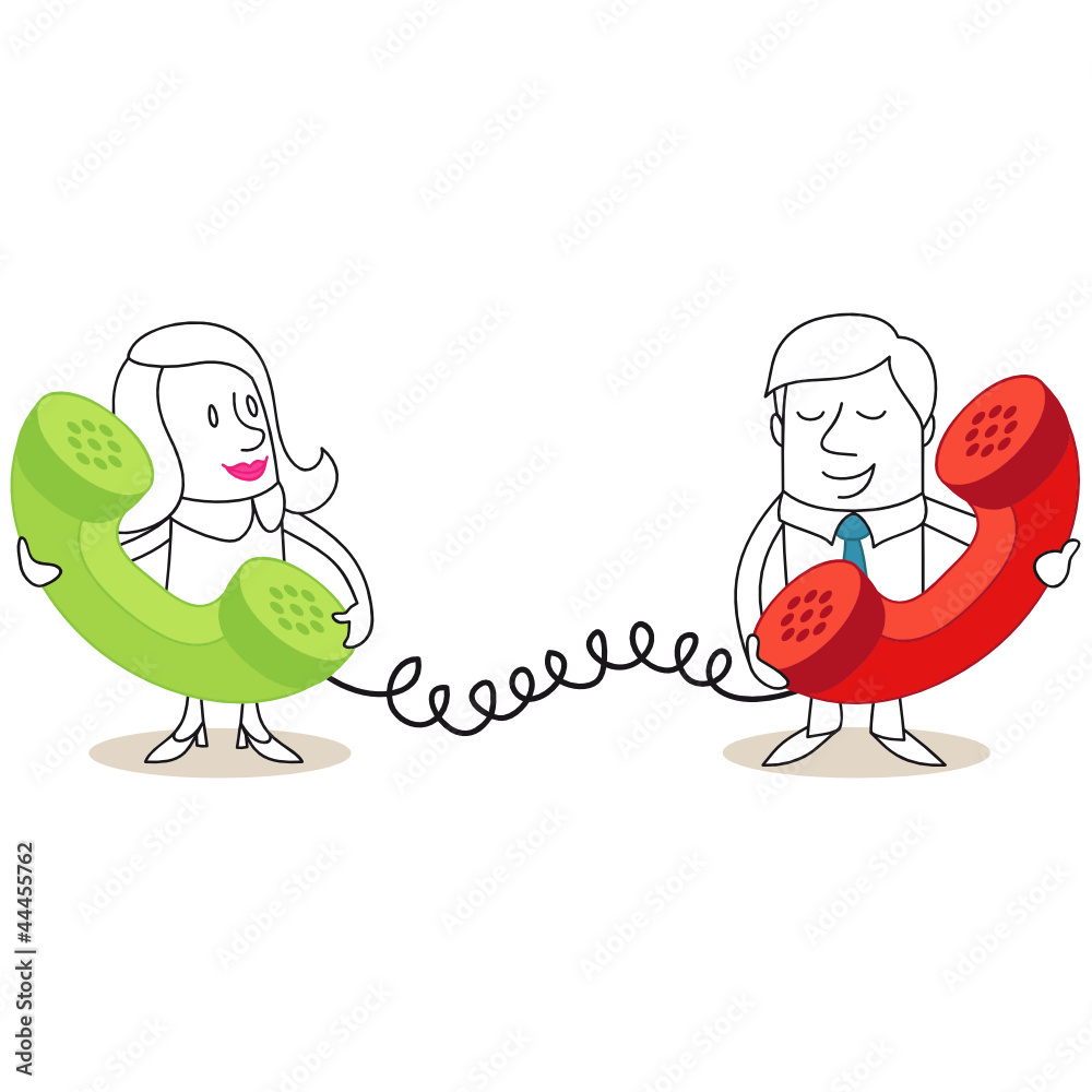 Geschäftsleute, Telefonieren, Telefonhörer Stock-Vektorgrafik | Adobe Stock