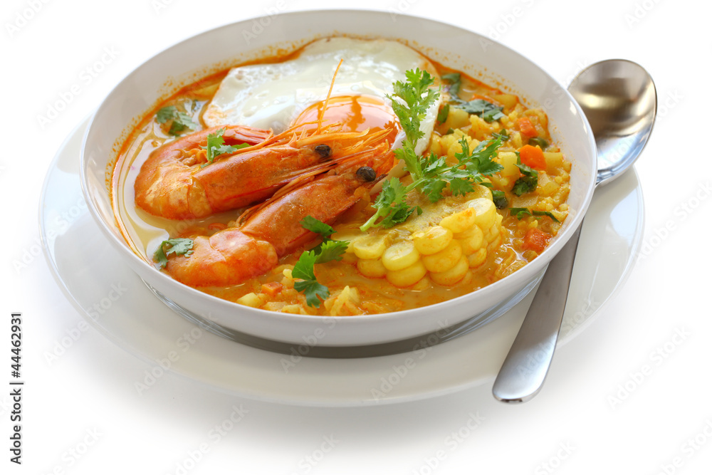 chupe de camarones, peruvian shrimp chowder Stock Photo | Adobe Stock