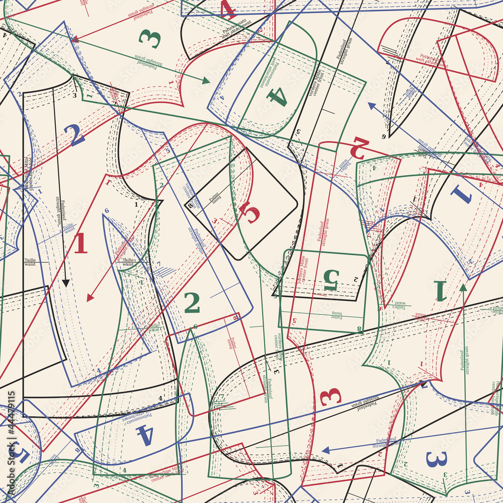 Vector background with sewing patterns Stock Vector | Adobe Stock