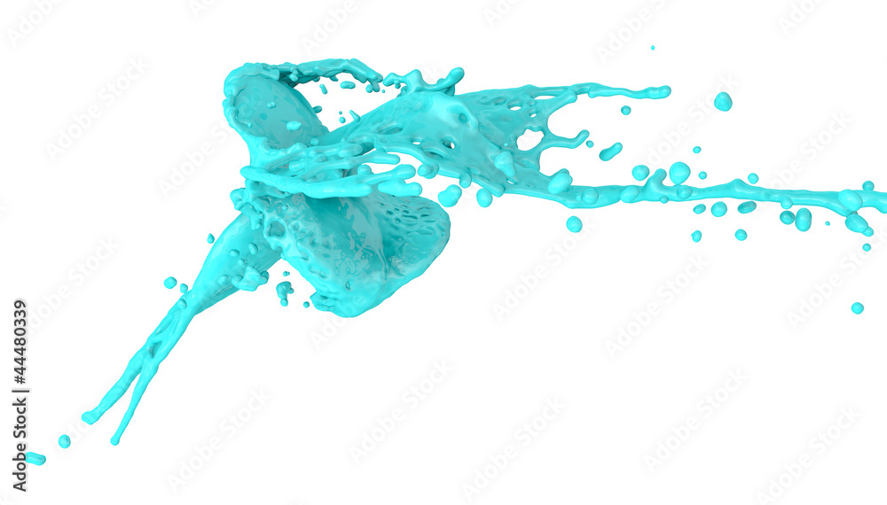 light blue color splash isolated on white Stock Illustration | Adobe Stock