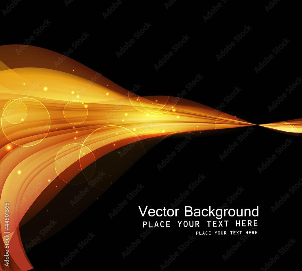 abstract shiny golden technology colorful wave black background Stock ...
