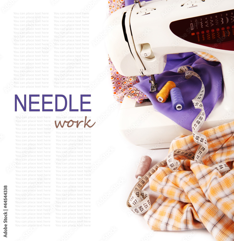 Background with sewing machine Stock Photo | Adobe Stock