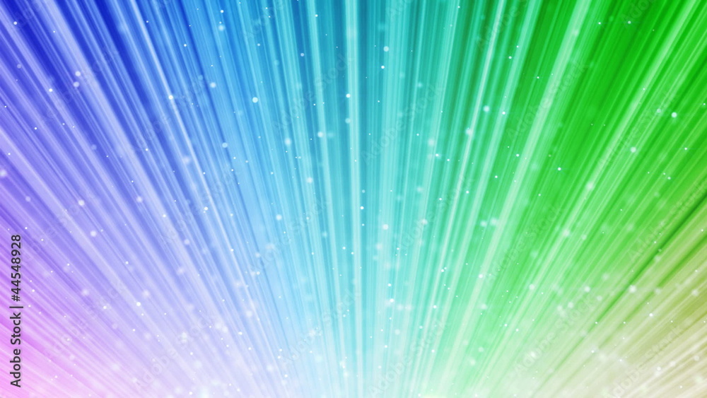 rainbow loopable light beams and flying blinking particles Stock Video ...