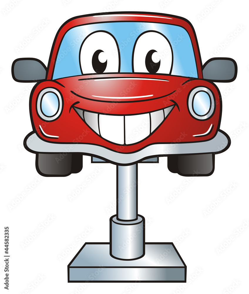 Car Lift Cartoon Stock Illustration | Adobe Stock