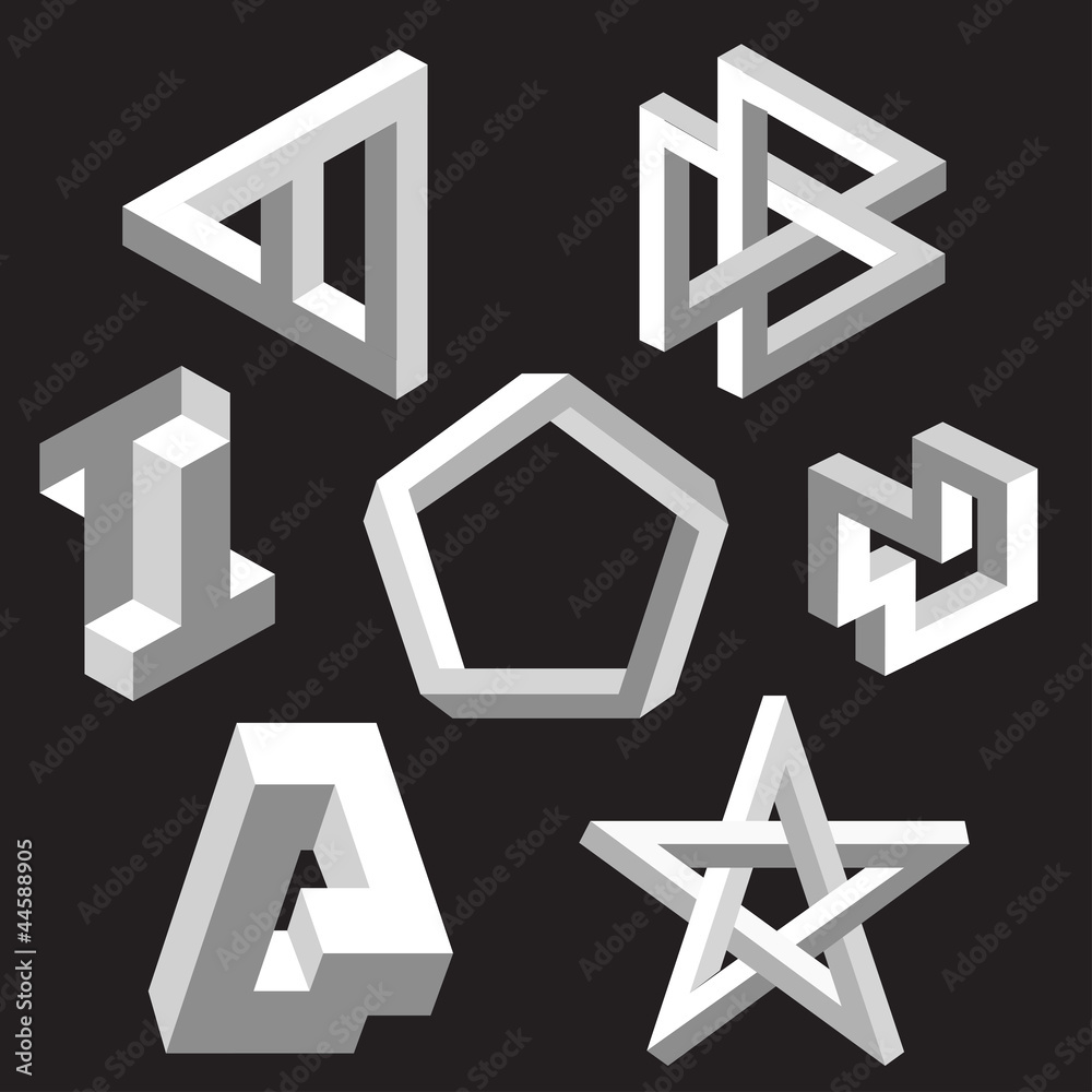 Optical illusion symbols. Vector illustration. Stock Vector | Adobe Stock