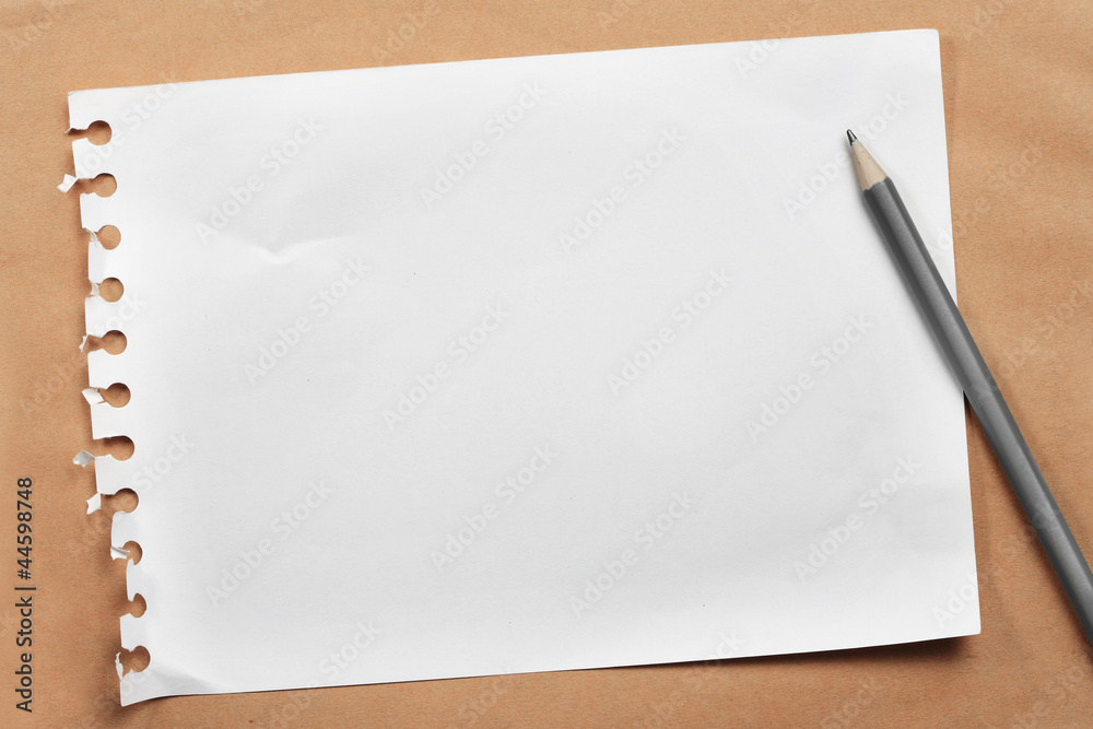 note paper and pencil. Stock Photo | Adobe Stock