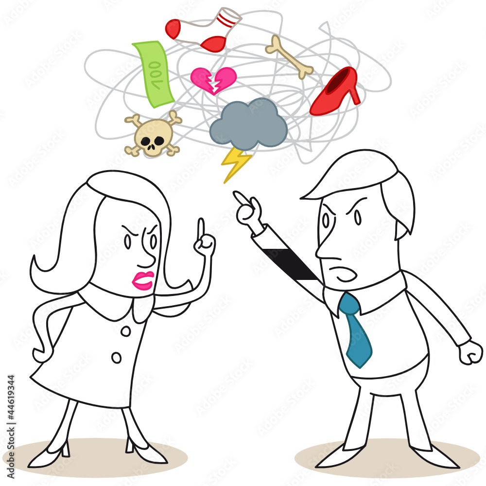 Figur, Mann, Frau, Streitgespräch - Stock - GamesAgeddon