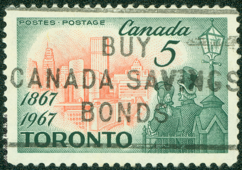 stamp shows Toronto in 1967 and Citizens of 1867 Stock Photo | Adobe Stock