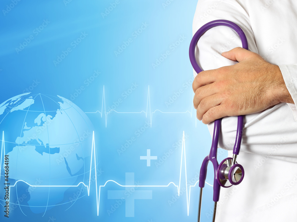 Doctor with medical background Stock Photo | Adobe Stock