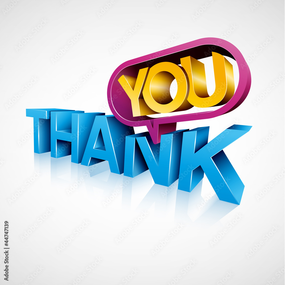 thank you 3d Stock Vector | Adobe Stock