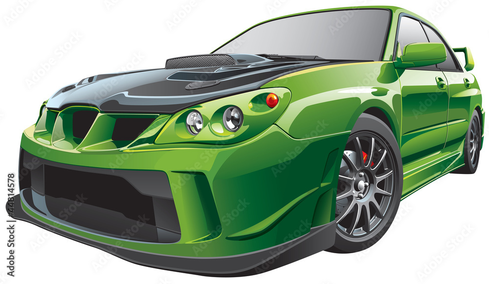 green custom car Stock Vector | Adobe Stock