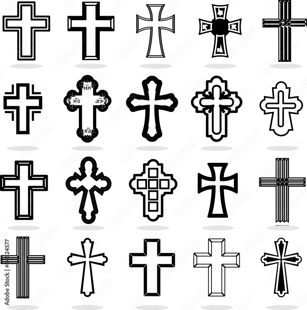 Set Crosses vector Stock Vector | Adobe Stock Set Crosses vector Stock Vector | Adobe Stock