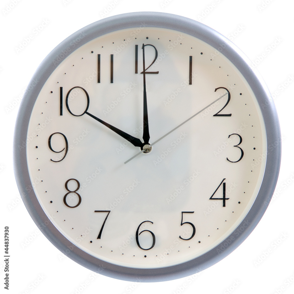 isolated white clock at 10pm Stock Photo | Adobe Stock