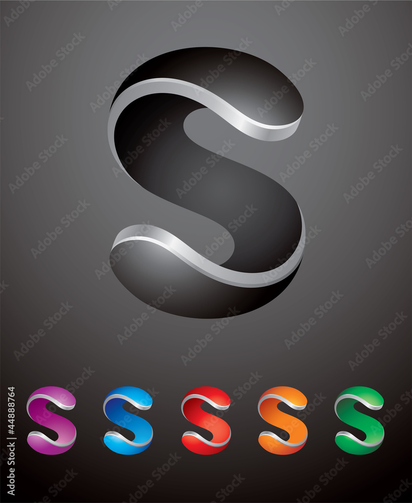 Alphabet Sign - Abstract 3D Letter S Stock Vector | Adobe Stock