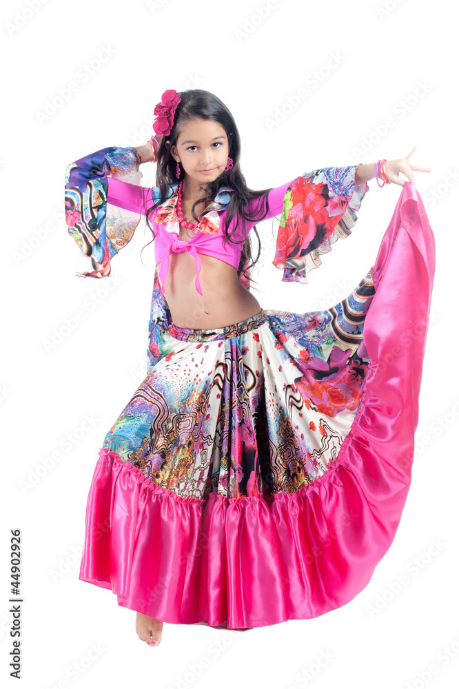 Little girl dancing gypsy dance Stock Photo | Adobe Stock